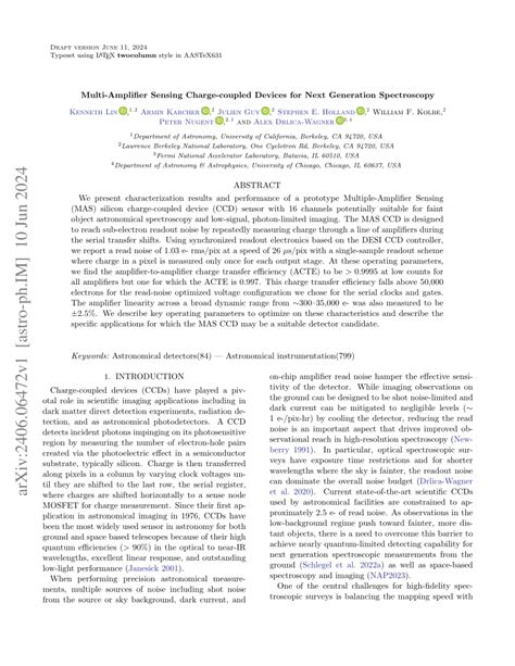 Pdf Multi Amplifier Sensing Charge Coupled Devices For Next Generation Spectroscopy