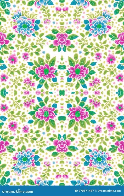 pattern mirror of flowers and leaves pink and blue textures abstract pattern mirrored repeat