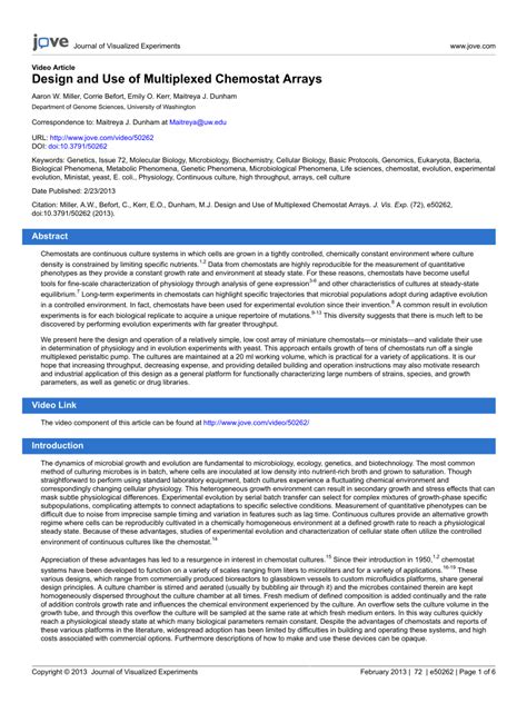 Pdf Design And Use Of Multiplexed Chemostat Arrays