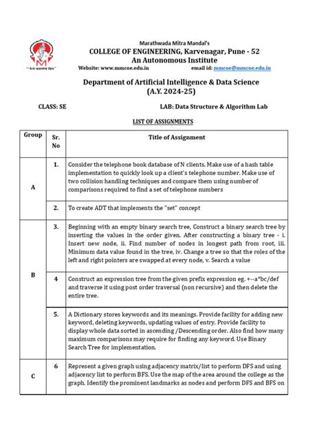 Data Structure And Algorithm Lab Assignments Pdf Algorithms And Data