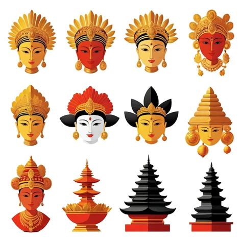 Premium Vector Culture Vector Set White Background Isolate