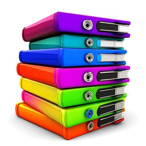 Stack Of File Isolated On White Background Premium AI Generated Image