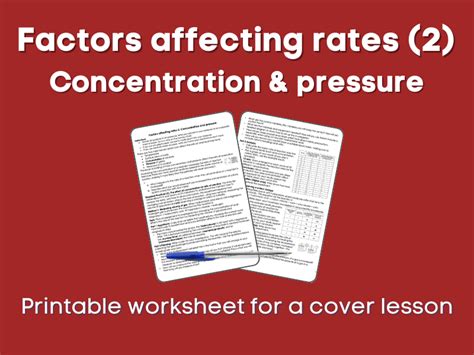 Factors Affecting Rates 2 Concentration And Pressure Cover Lesson
