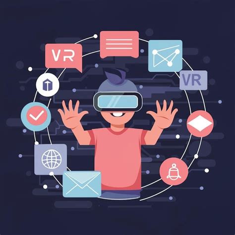 Premium Vector Illustrations Vector Web Technologies Virtual Reality Glasses Touch Future Tech