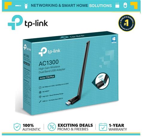 TP Link Archer T3U Plus AC1300 High Gain Wireless Dual Band USB Adapter AC WiFi Adapter WiFi