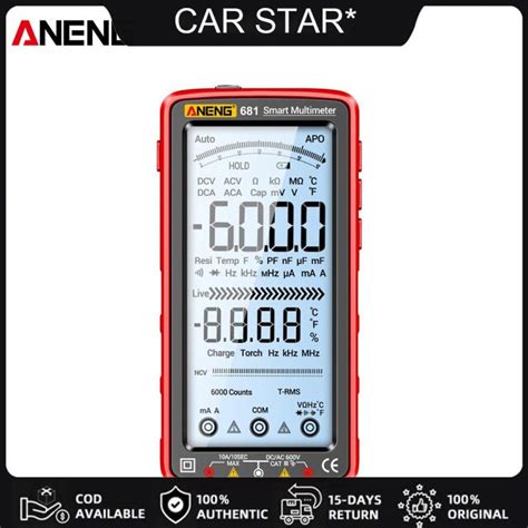 Electrical Capacitance Meter Anti Burn Transistor Testers 6000 Counts Rechargeable Flashlight