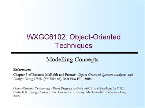 Wxgc 6102 Objectoriented Techniques Modelling Concepts References Chapter