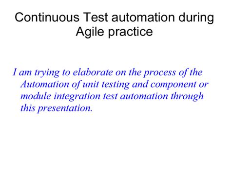 Test Automation During Agile Project Management PPT Slide Deck