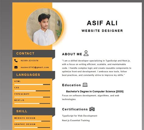 Resume Builder Html Css And Font Awesome I Built A Dynamic And Visually Appealing Resume