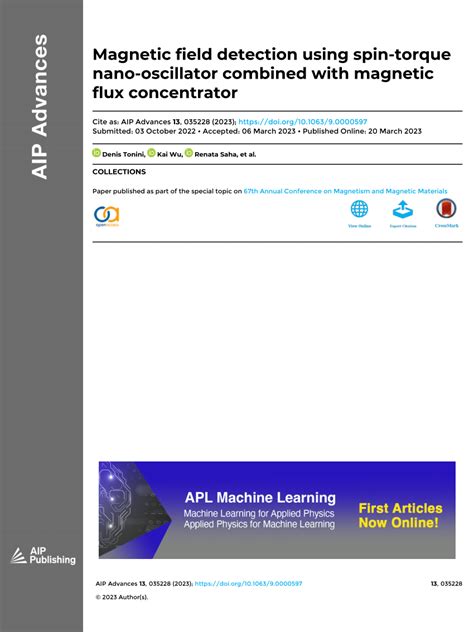 Pdf Magnetic Field Detection Using Spin Torque Nano Oscillator Combined With Magnetic Flux