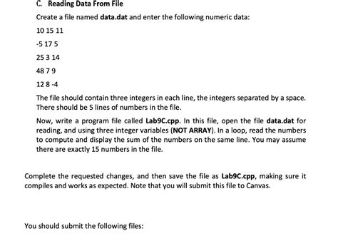 Solved C Reading Data From File Create A File Named Chegg