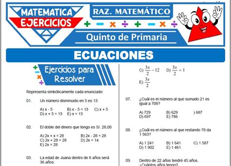 Ejercicios De Situaciones Graficas Para Quinto De Primaria
