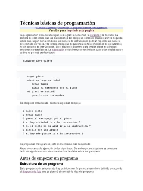Técnicas Básicas De Programación Pdf Lenguaje De Programación