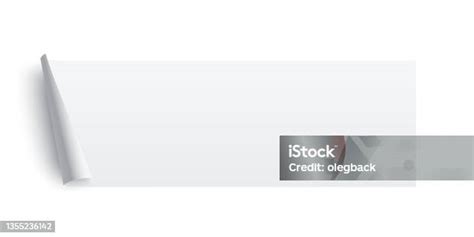 컬 코너 벡터 일러스트레이션이 있는 사각형 종이 스티커 곡선 압연 가장자리 빈 플립 문서 흰색에 격리 된 템플릿 디자인 요소흰색 스티커 빈 페이지 잎 종이에 대한 스톡 벡터