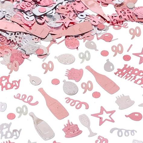90th Birthday Confetti Rose Gold Number 90 Happy Birthday