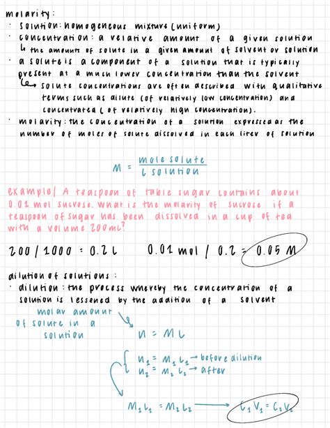 Molarity Unit 4 Molarity Solution Homogeneous Mixture Uniform Concentration A