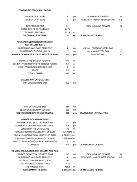 Excel For Qs Pdf Column Civil Engineering