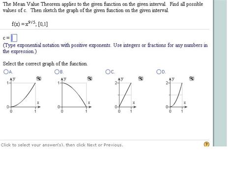 Solved The Mean Value Theorem Applies To The Given Function