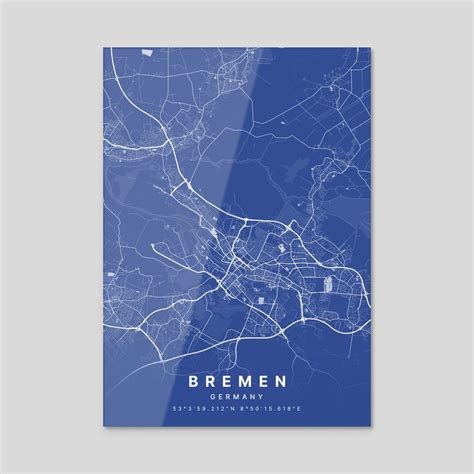 Bremen Germany Blueprint Map An Art Print By Wanderscape Travel Art