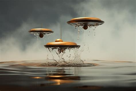 Premium Ai Image Suspended Levitating Water Droplets