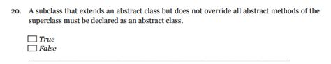 solved 20 a subclass that extends an abstract class but