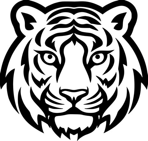 Tiger Black And White Isolated Icon Vector Illustration 24566121