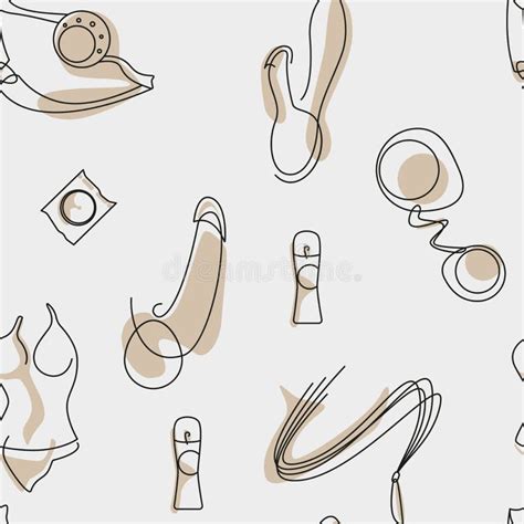 Sex Shop Line Icons Isolated On White Background Linear Minimalistic Icons For Your Website