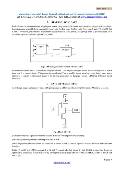 Design And Optimization Of Gdi Based 1 Bit Comparator Using Reverse Logic Pdf