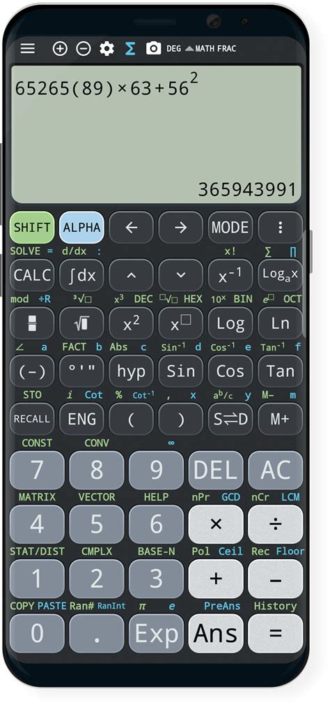 download scientific calculator displaying large calculation
