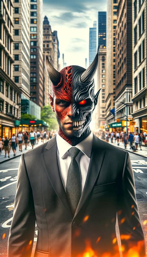 Urban Demon Half Demon Half Human Stroll In The City Etsy