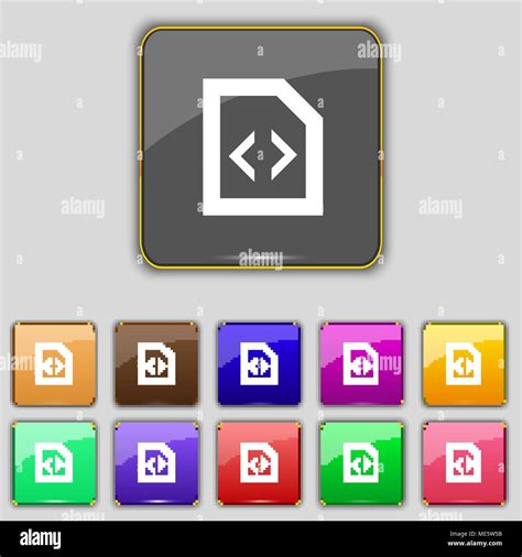 programming code icon sign set with eleven colored buttons for your