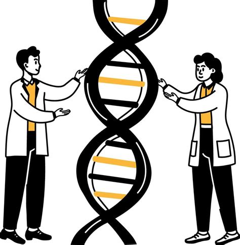 Two Character Research On Genetics Drawing Style Icon 60385124 Vector Art At Vecteezy