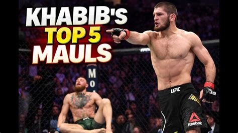 Khabib Nurmagomedov Top 5 Finishes Ufc Highlights Youtube