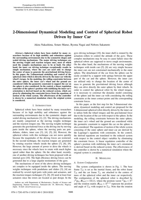 pdf 2 dimensional dynamical modeling and control of spherical robot driven by inner car