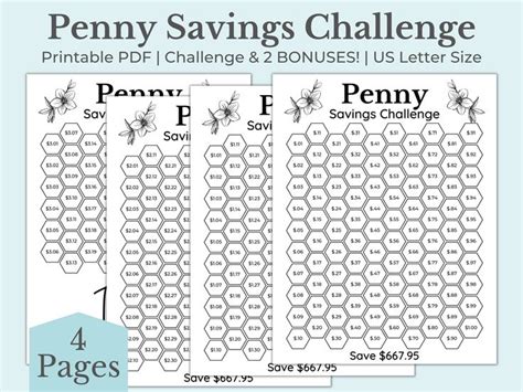 Penny Saving Challenge Printable Penny Savings Challenge Low Income