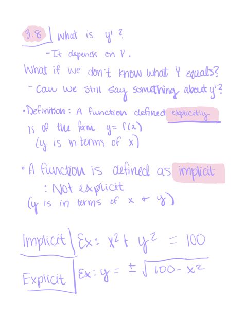implicit explicit differentiation 311 what is y it depends on y what