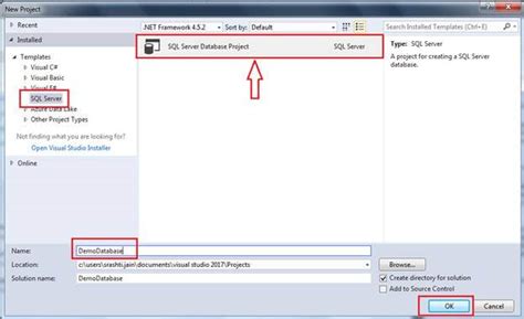 Create Sql Server Database Project With Visual Studio