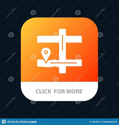 Map Navigation Pin Mobile App Button Android And Ios Glyph Version Stock Vector