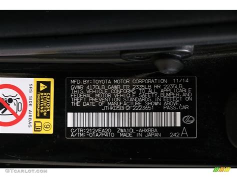 2015 Lexus Ct 200h Hybrid Color Code Photos