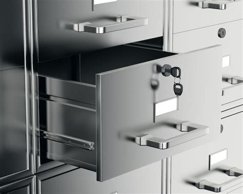 Premium Photo File Cabinet With Open Drawer