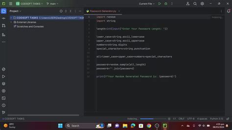 Syed Junaid Sarwar On Linkedin Pythondevelopment Codsoftinternship Passwordgenerator
