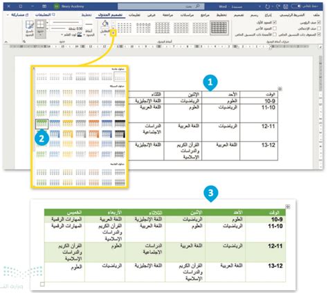 إنشاء الجداول وتنسيقها الوحدة الأولى الدرس الأول مدونة معلم الحاسب
