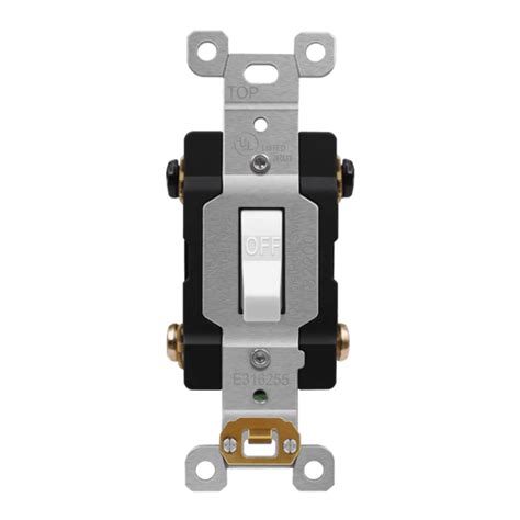 Double Pole Toggle Switch 20 Amp 120 277v Ac Back And Side Wiring Thermoplastic Commercial