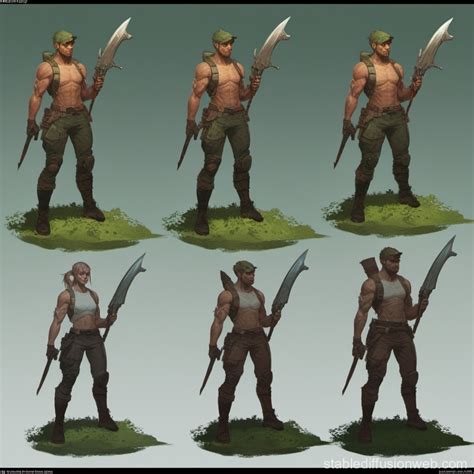 Agile Character In Forest Wweapon From Multiple Angles Stable