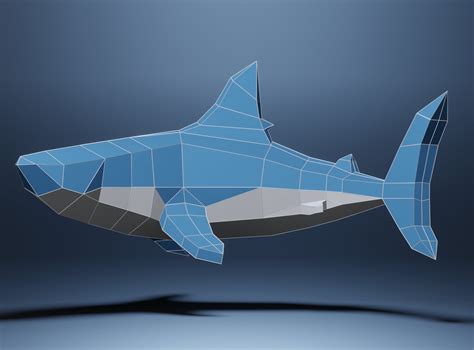 Shark Papercraft Model Diy 3d Paper Sculpture Pdf Svg Etsy