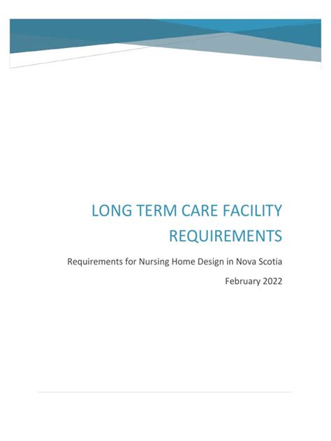 Requirements For Designing Long Term Care Facilities In Nova Scotia Focus On Space Standards