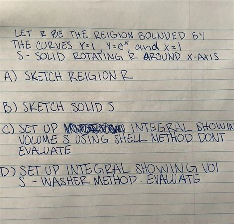 Solved LET R BE THE REIGION BOUNDED BY THE CURVES Y Y Ex Chegg