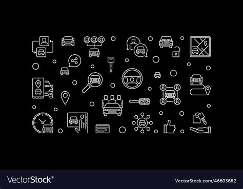 Carsharing Concept Thin Line Car Sharing Vector Image