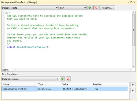 Using Database Unit Tests In Visual Studio