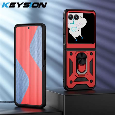 Keysion Shockproof Armor Case For Motorola Razr G Slide Camera Lens Protection Ring Stand